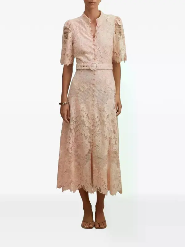 EVER NEW Liberty Lace Flutter-sleeve Midi Dress - Pink
