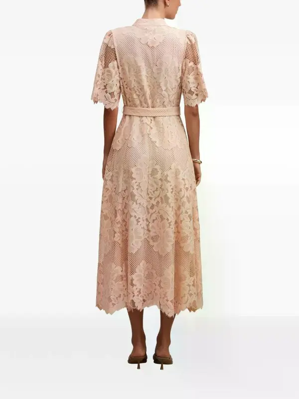 EVER NEW Liberty Lace Flutter-sleeve Midi Dress