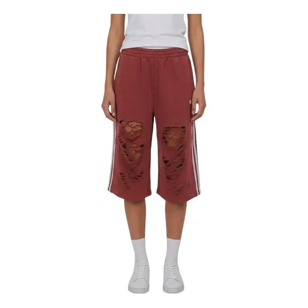 Adidas Knit Jorts Mid Length Shorts - Red