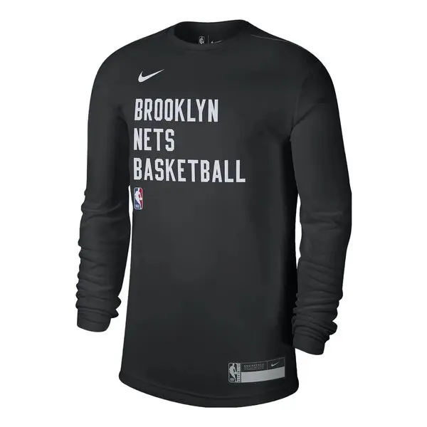 Nike Dri-fit Nba Practice Long Sleeve T-shirt 'brooklyn Nets