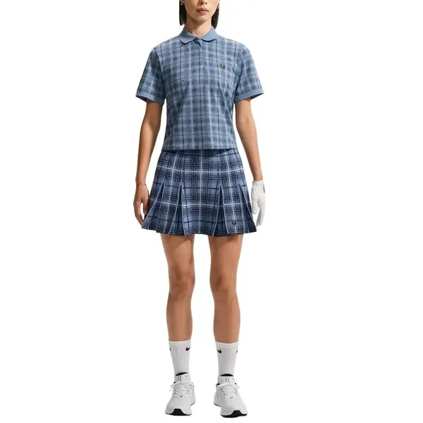 Nike Fairway Fresh Plaid Sweater Skirt Asia Sizing - Blue