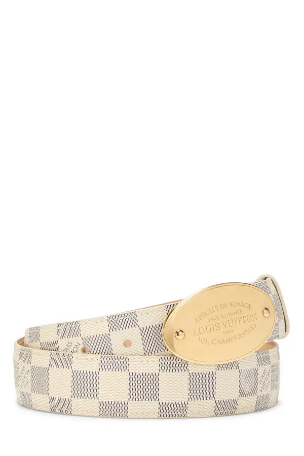 LOUIS VUITTON Damier Azur Voyage Ceinture 90