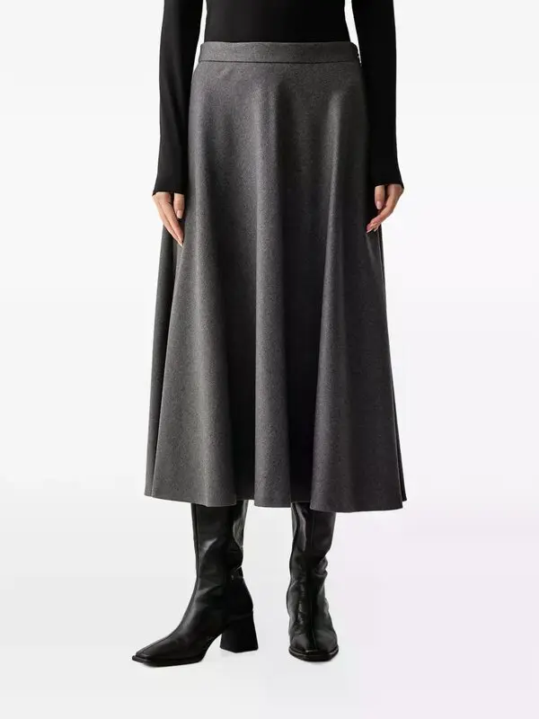 Luisa Spagnoli High-waisted A-line Midi Skirt - Grey
