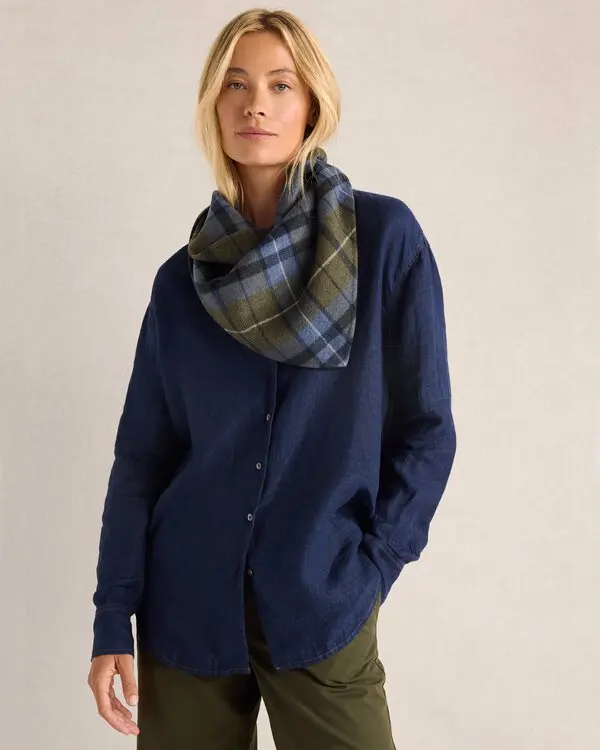 HAVEN WELL WITHIN Wool Blend Plaid Triangle Scarf