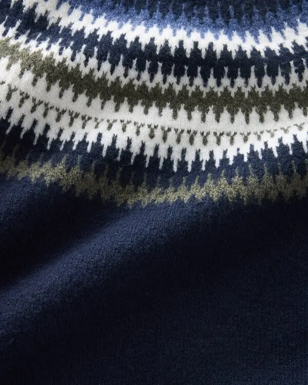 HAVEN WELL WITHIN Organic Cotton Blend Fair Isle Mockneck Sweater