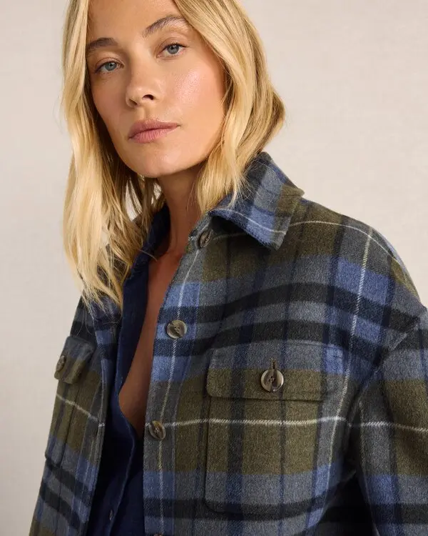 HAVEN WELL WITHIN Wool Blend Plaid Shacket