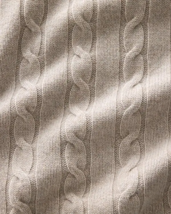 HAVEN WELL WITHIN Cashmere Cable Knit Cardigan - Chiffon