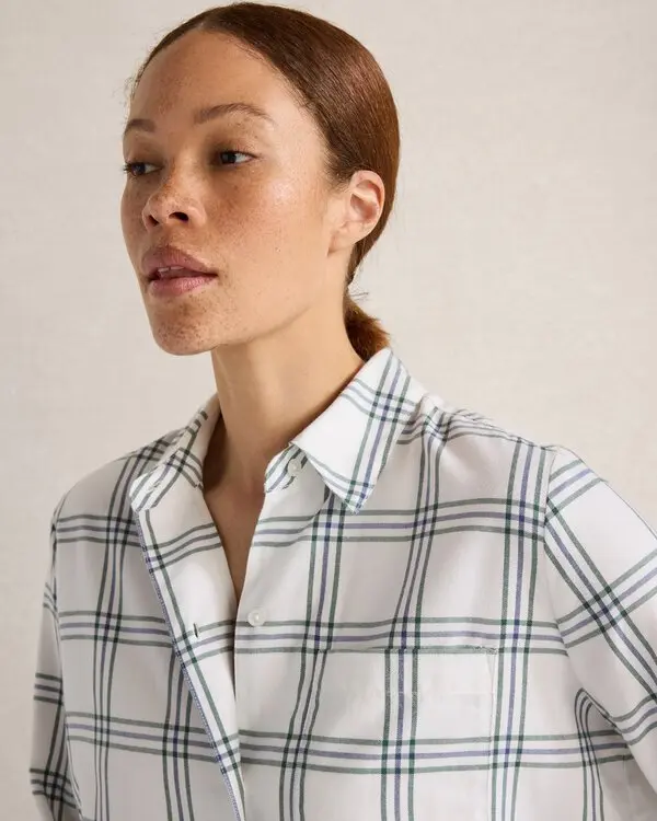 HAVEN WELL WITHIN Organic Cotton Windowpane Pajama Top