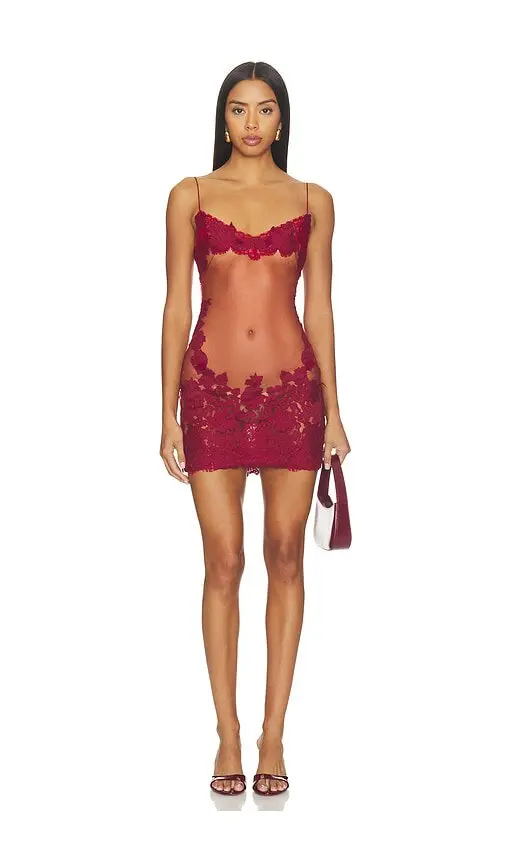 MIRROR PALAIS Anemone Mini Dress In Red