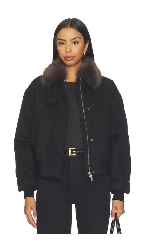 Paris Georgia Elemental Utilitarian Bomber With Fur Collar