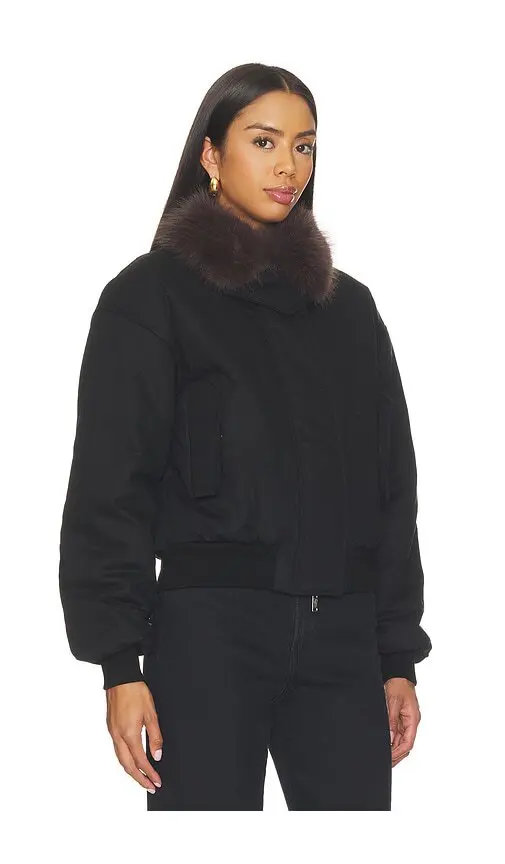 Paris Georgia Elemental Utilitarian Bomber With Fur Collar