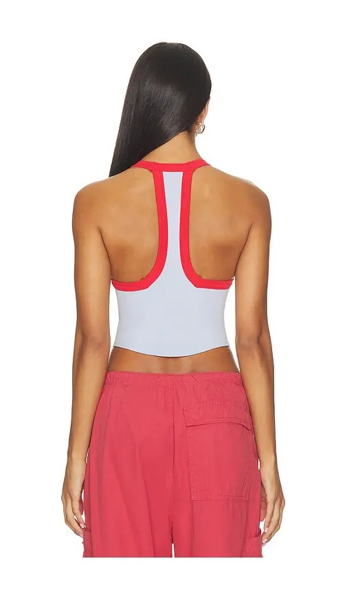 Free People X All Clear Vneck Colorblock Cami Top In Blue