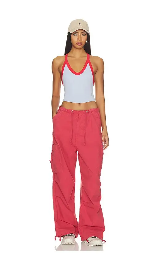 Free People X All Clear Vneck Colorblock Cami Top In Blue