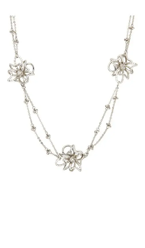 We11Done Crystal Twisted Wire Necklace In Metallic