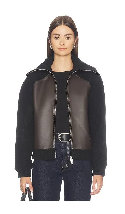 SAMSOE SAMSOE Saolive Leather Jacket In Brown