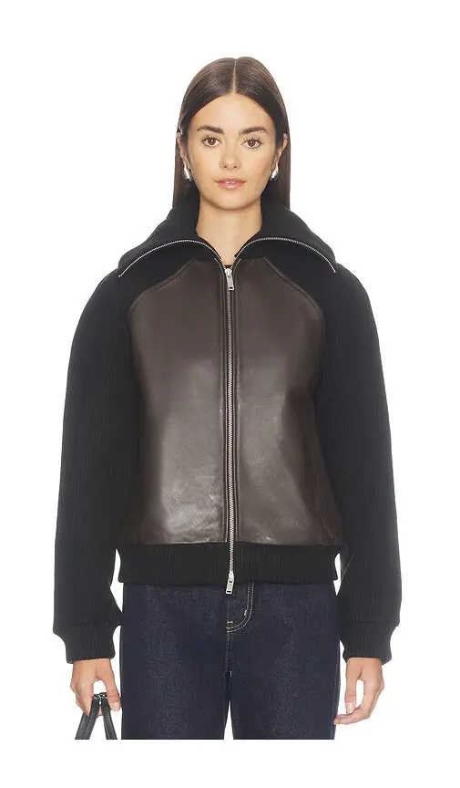 SAMSOE SAMSOE Saolive Leather Jacket In Brown