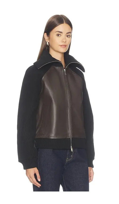 SAMSOE SAMSOE Saolive Leather Jacket In Brown