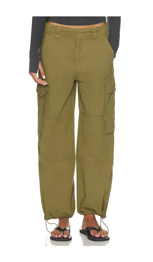 PISTOLA Petra Drawstring Harem Cargo Pant In Green