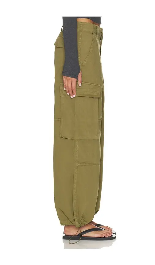 PISTOLA Petra Drawstring Harem Cargo Pant In Green