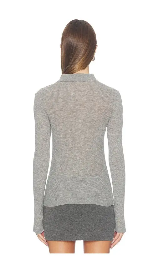 PISTOLA Korey Merino Blend Featherweight Rib Cardigan In Grey - Heather Charcoal