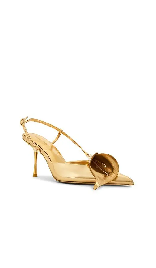 Cult Gaia Calla Pump In Metallic Gold