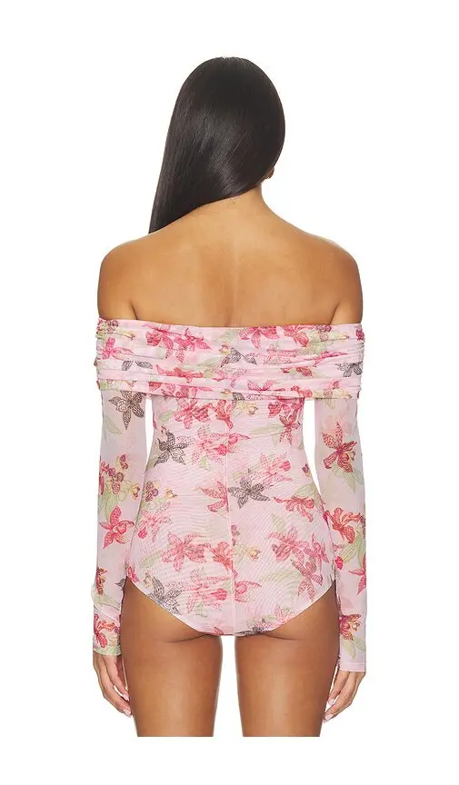 PatBO Orchid Bloom Tulle Bodysuit