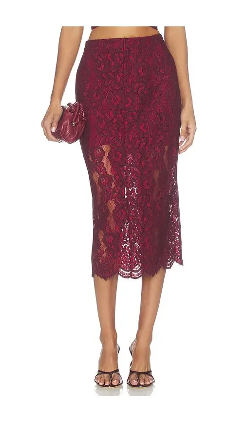 Cami Nyc Osmond Lace Skirt In Red