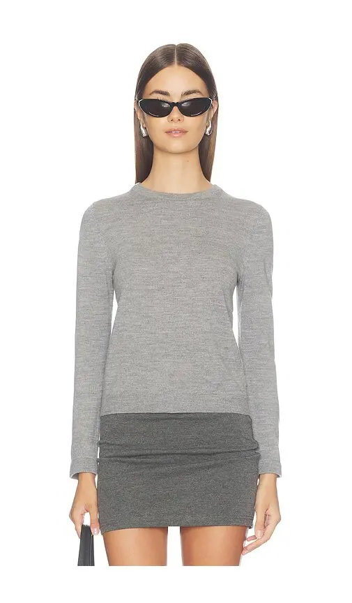 Alice + Olivia Poral Collared Sweater In Grey
