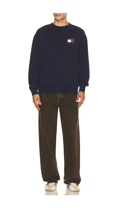 Tommy Hilfiger Relaxed Wavy Flag Sweatshirt In Navy