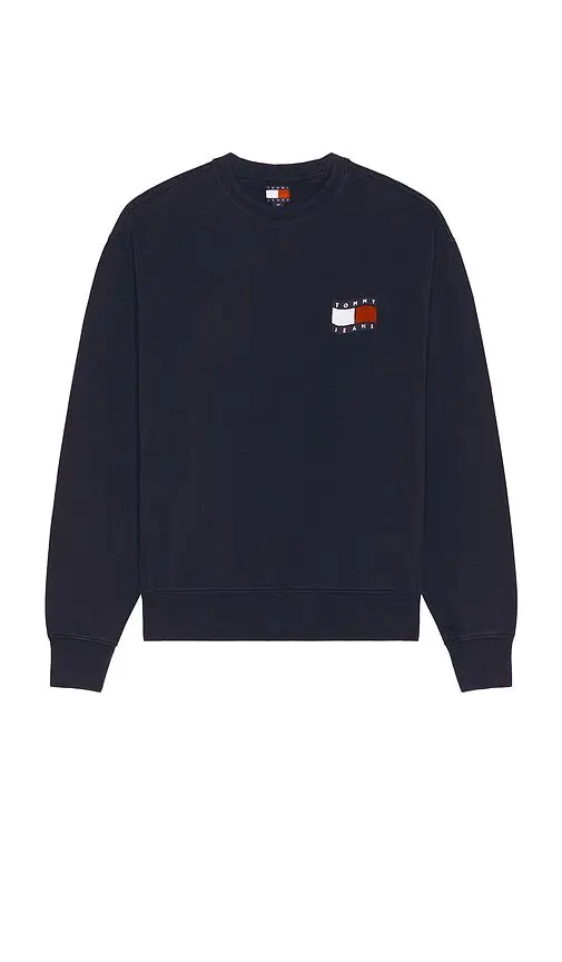 Tommy Hilfiger Relaxed Wavy Flag Sweatshirt In Navy