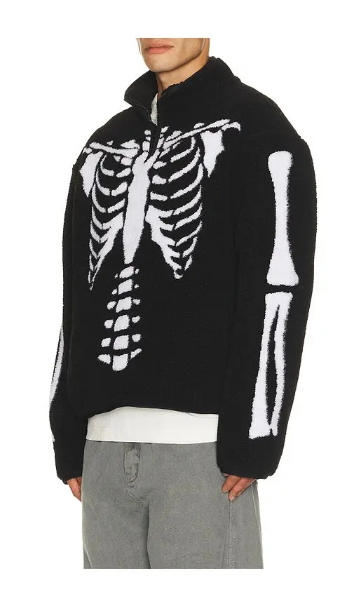 MARKET Skeletal Quarter Zip Sherpa Pullover