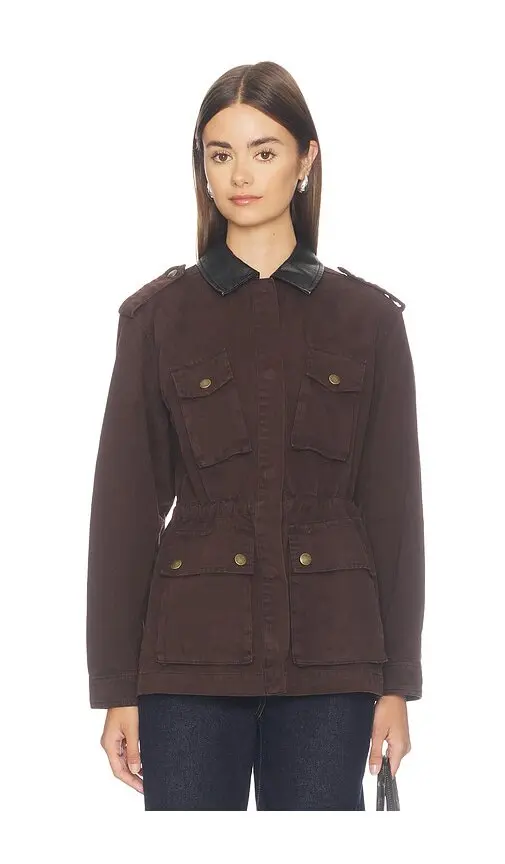 Good American The Field Jacket In Brown