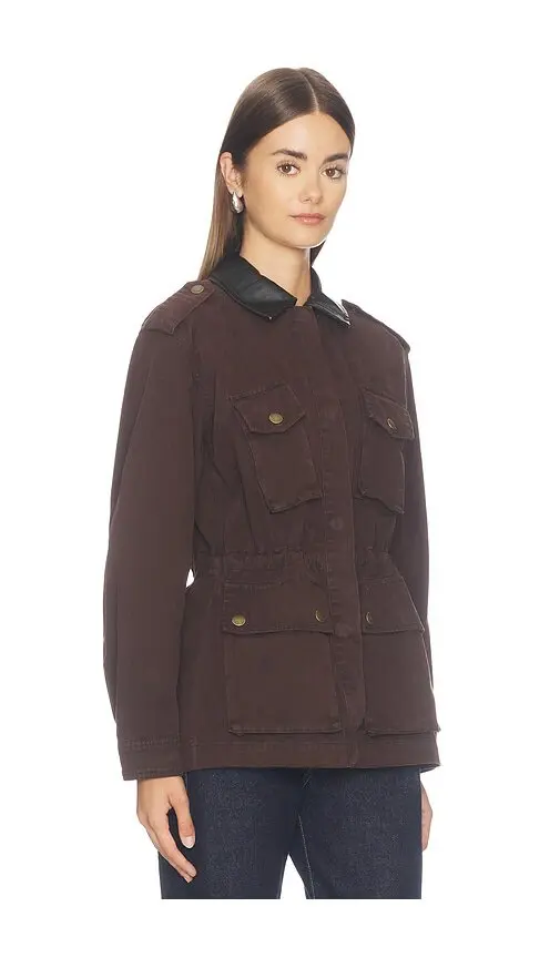 Good American The Field Jacket In Brown