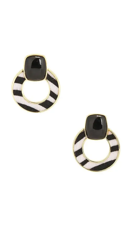 FRASIER STERLING Knockers Earrings In Black & White