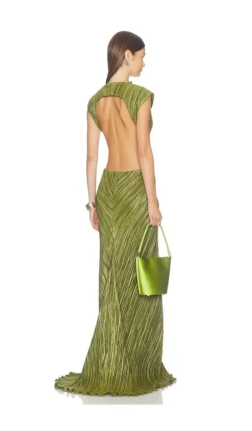 Cult Gaia Voss Gown In Olive