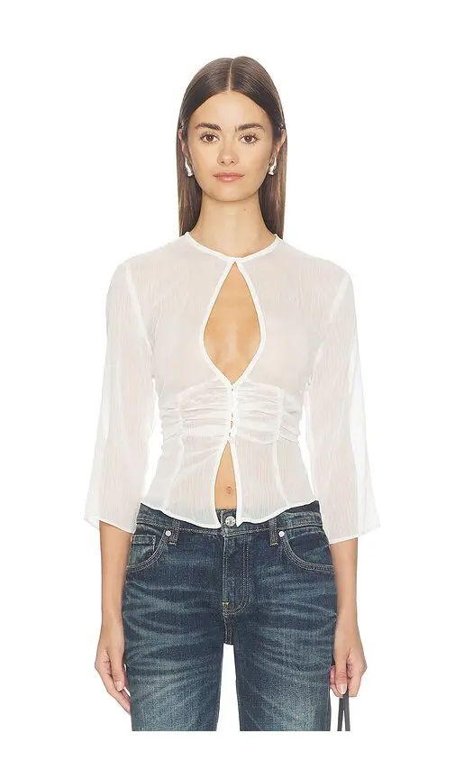 Lioness Cyd Top In White - Frost