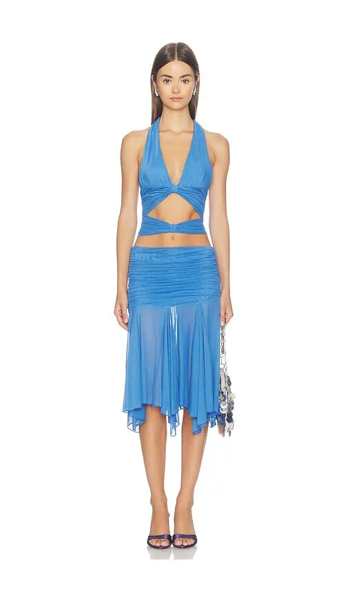 TIGER MIST Clea Halter Top In Blue
