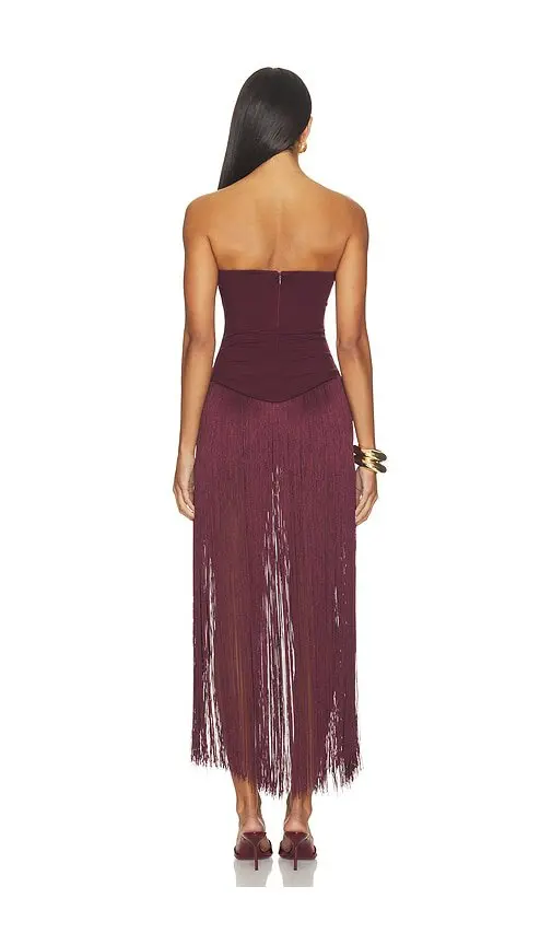 Superdown Tea Fringe Romper - Burgundy