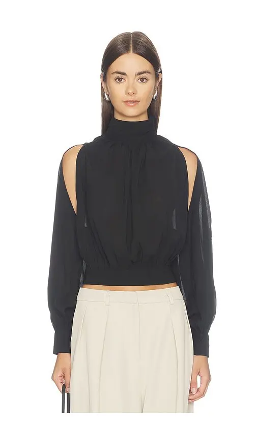 MORE TO COME Merilee Open Back Top - Black