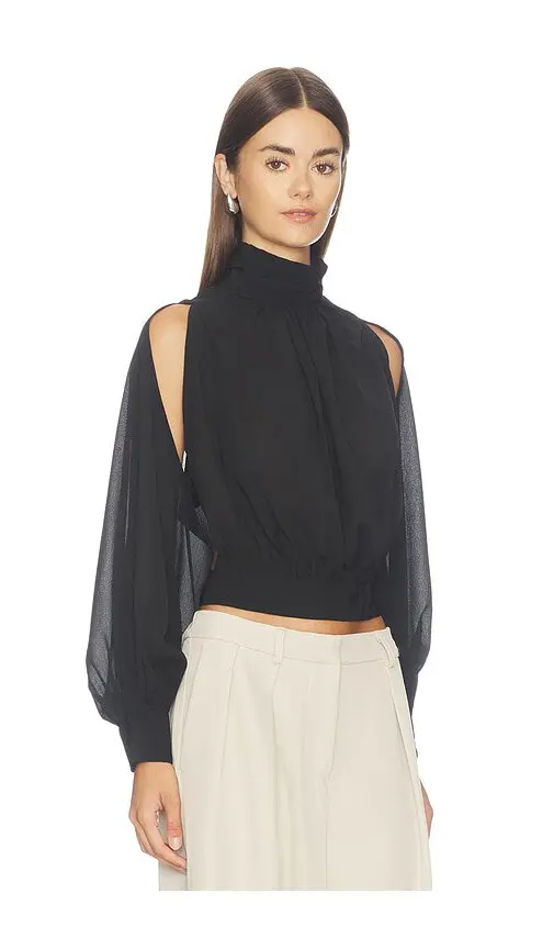 MORE TO COME Merilee Open Back Top - Black