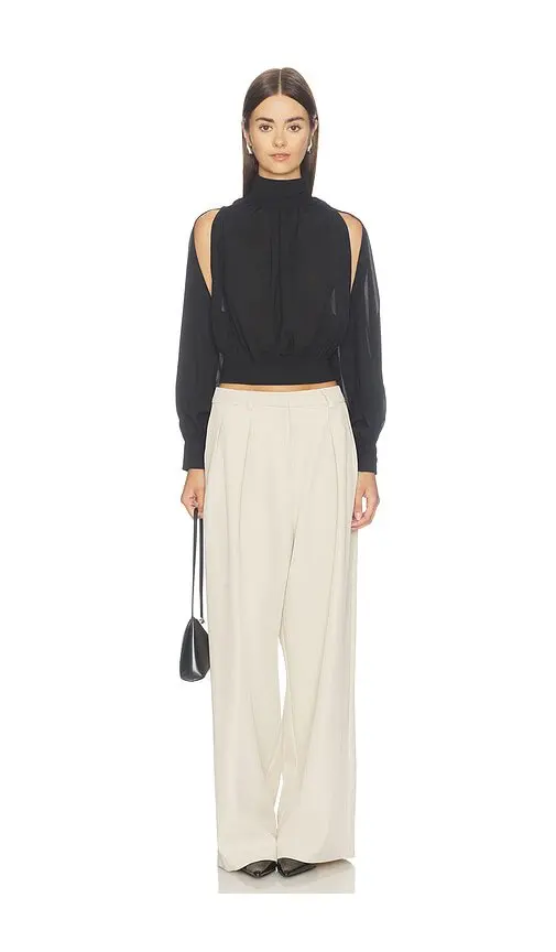 MORE TO COME Merilee Open Back Top - Black