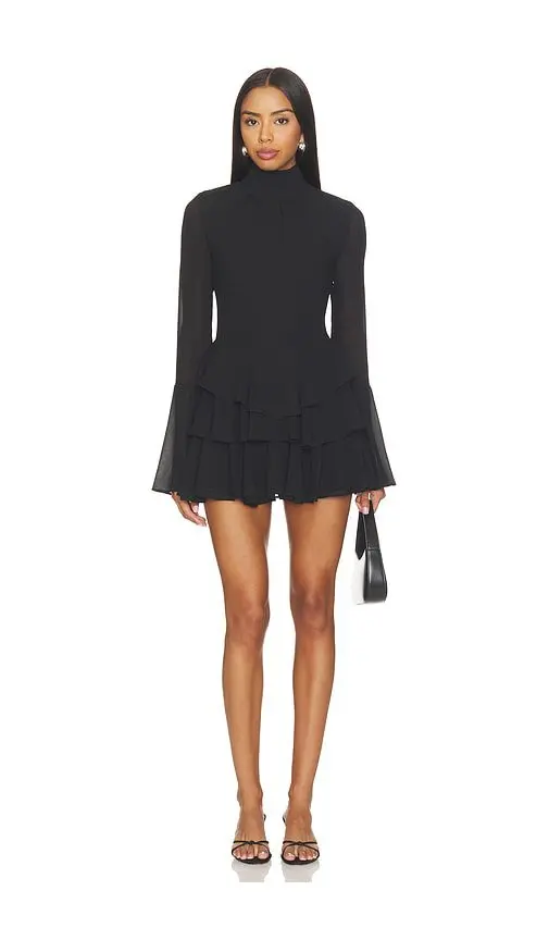 MORE TO COME Ezria Ruffle Mini Dress - Black