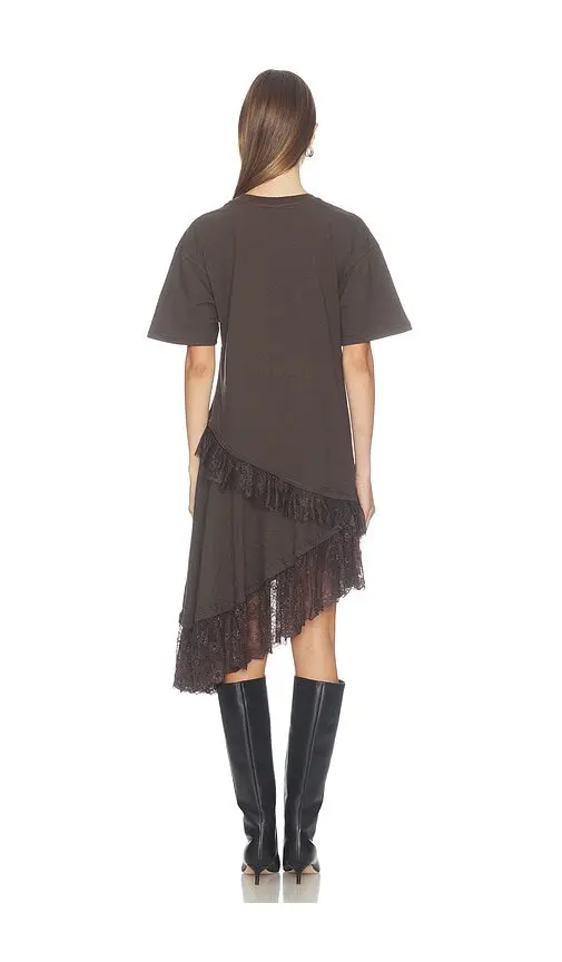 Free People Frosted Lace Layered Dress In Brown