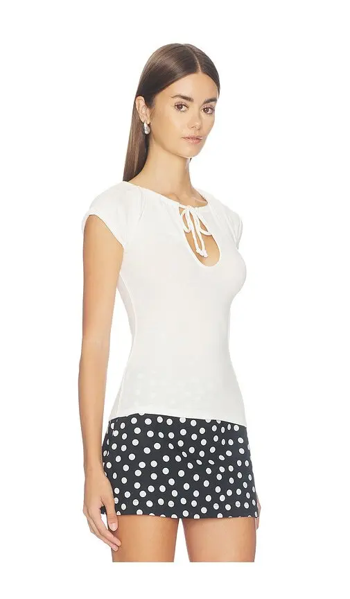 Free People Canal Street Top In White - Ivory
