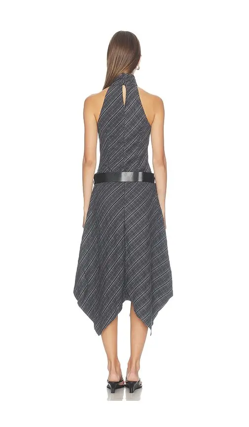 ALL THE WAYS Noa High Neck Midi Dress In Grey