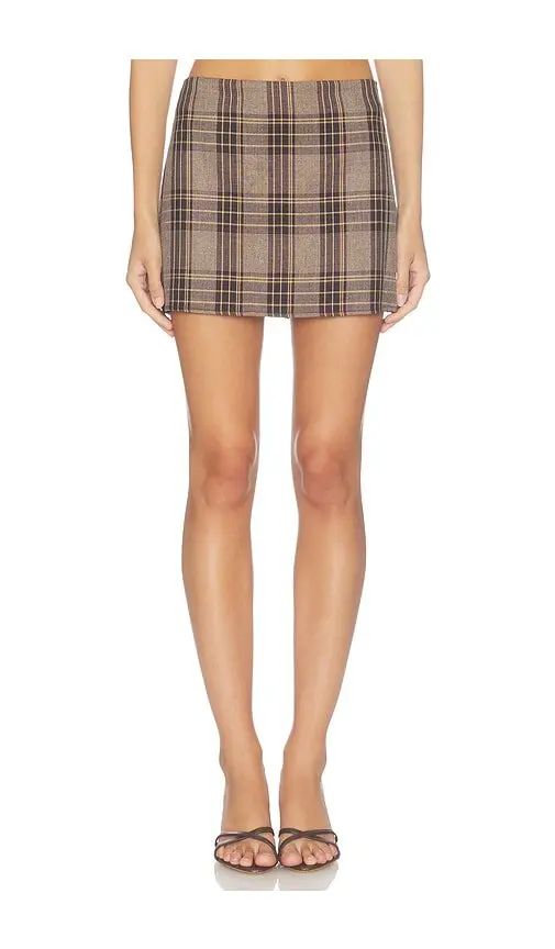 Superdown Mariam Mini Skirt In Brown