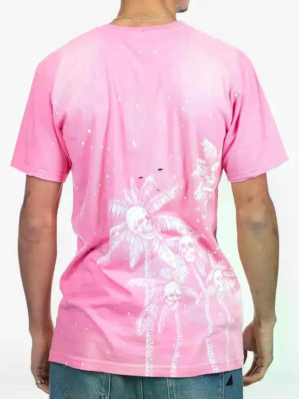 DOMREBEL Skull-print Paint-splatter T-shirt