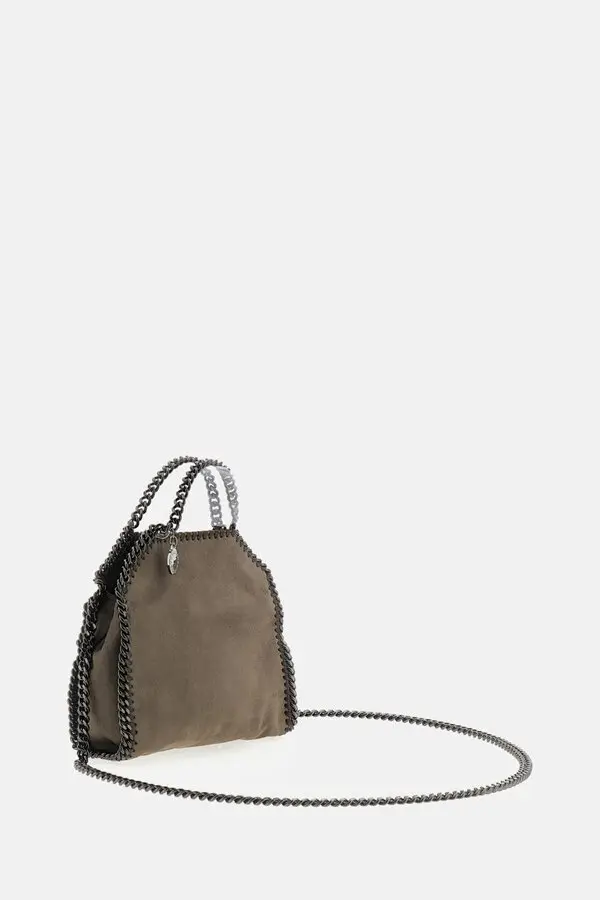 Stella McCartney Borsa Tote Tiny Falabella Alter Suede - Grigio