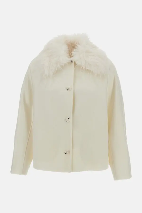 Loulou De Saison Giacca Rafe Con Collo In Ecopelliccia - Bianco