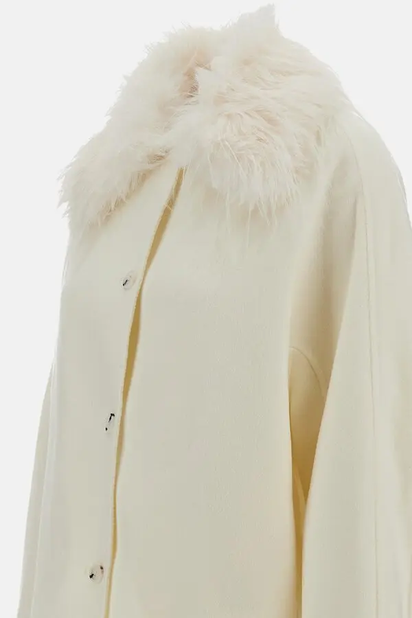 Loulou De Saison Giacca Rafe Con Collo In Ecopelliccia - Bianco